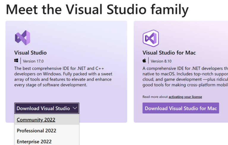 Armadillo with Visual Studio Community 2022 - Investments Tech